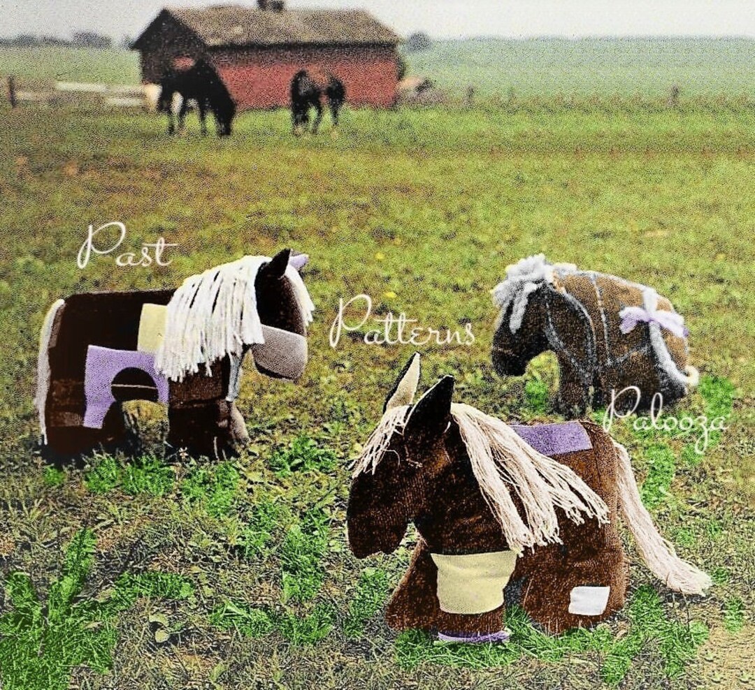 Vintage Sewing Pattern Patchwork 16" Pony Horse and Donkey Soft Toy ...