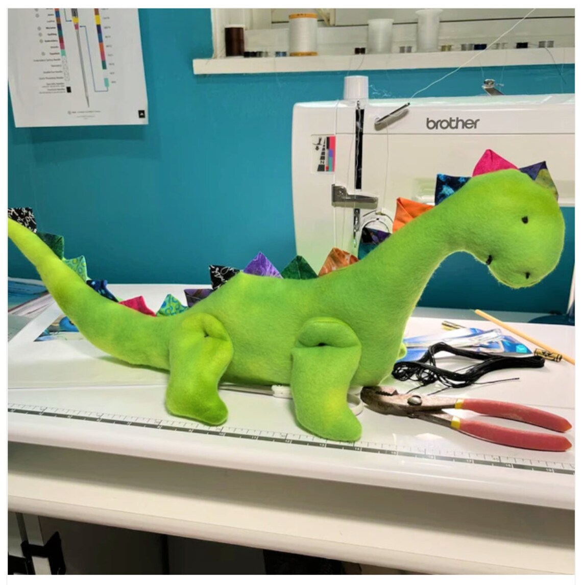 Vintage Sewing Pattern 17 Fabric Stegosaurus Dinosaur - Etsy