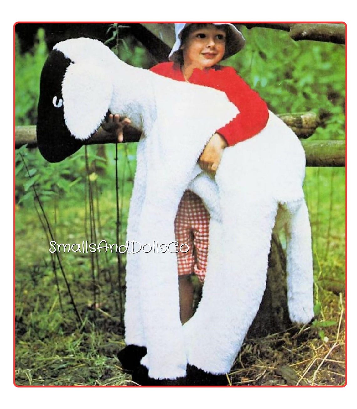 Vintage Sewing Pattern 36" Giant Lamb and Donkey Stuffed Animals Fur ...