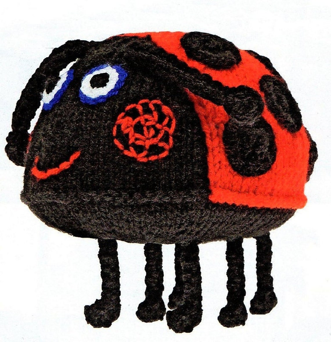 Vintage Knitting Pattern Gaston the Ladybird Ladybug PDF - Etsy