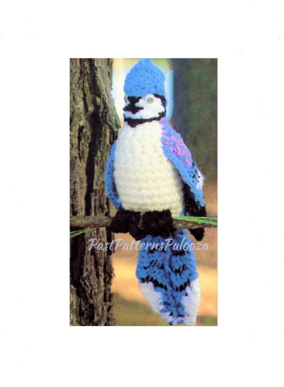 Vintage Crochet Pattern 11" Blue Jay Bird Soft Toy Doll PDF Instant ...