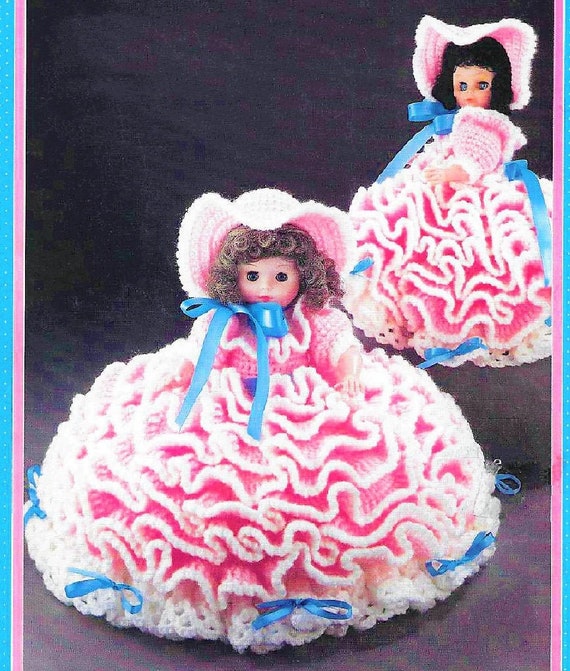 Vintage Crochet Pattern 13 Pretty Ruffle Bed Doll and - Etsy
