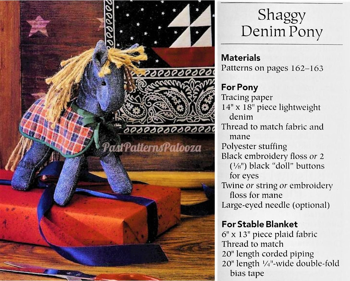 Vintage Sewing Pattern 7 Denim Fabric Pony Horse Soft - Etsy