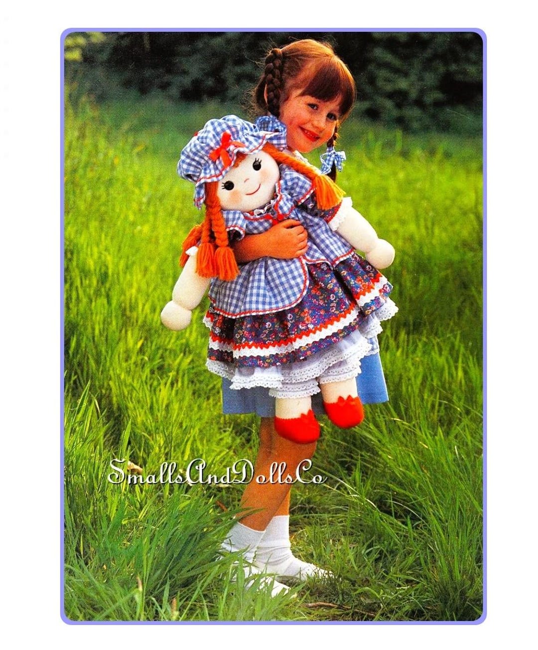 Vintage Sewing Pattern 24" Large Girl Rag Doll Soft Sculpture Toy PDF ...