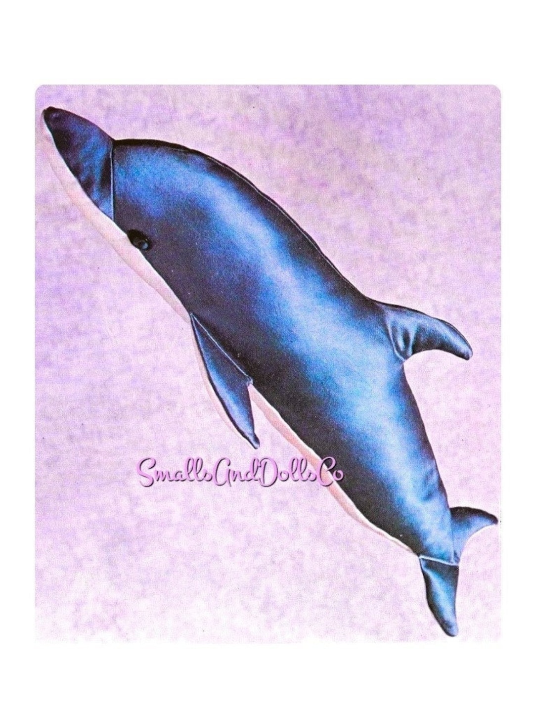 Vintage Sewing Pattern 22" Dolphin Soft Sculpture Toy Doll Satin Fabric ...
