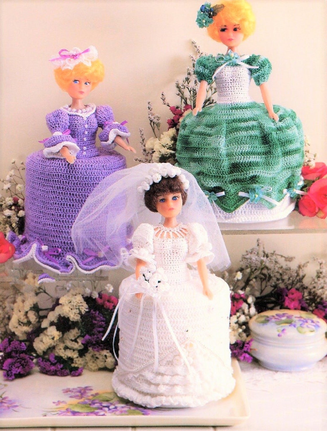 Vintage Thread Crochet Pattern Bathroom Tissue Dolls Covers - Etsy