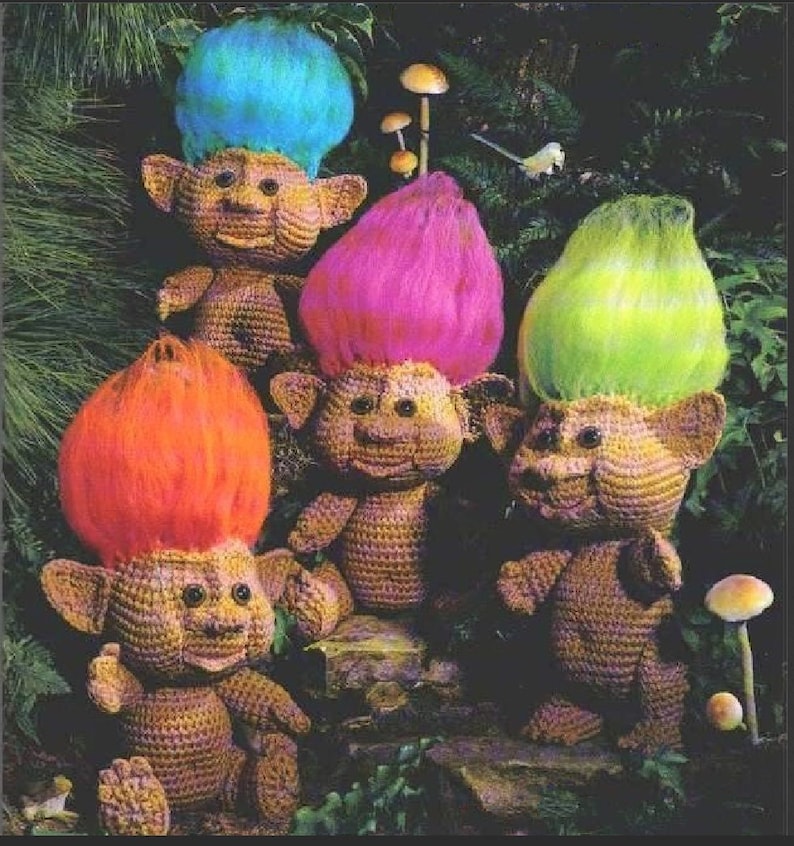 Vintage 10 Woodland Trolls Crochet Pattern PDF Instant - Etsy
