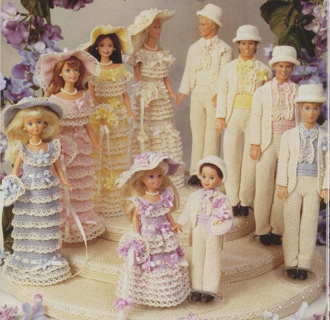 Vintage Thread Crochet Pattern Outfits for A Fashion Doll Wedding ...