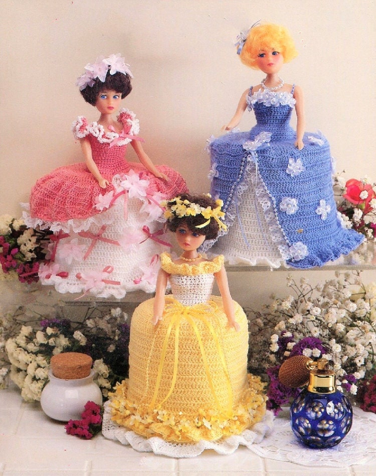 Vintage Thread Crochet Pattern Bathroom Tissue Dolls Covers - Etsy