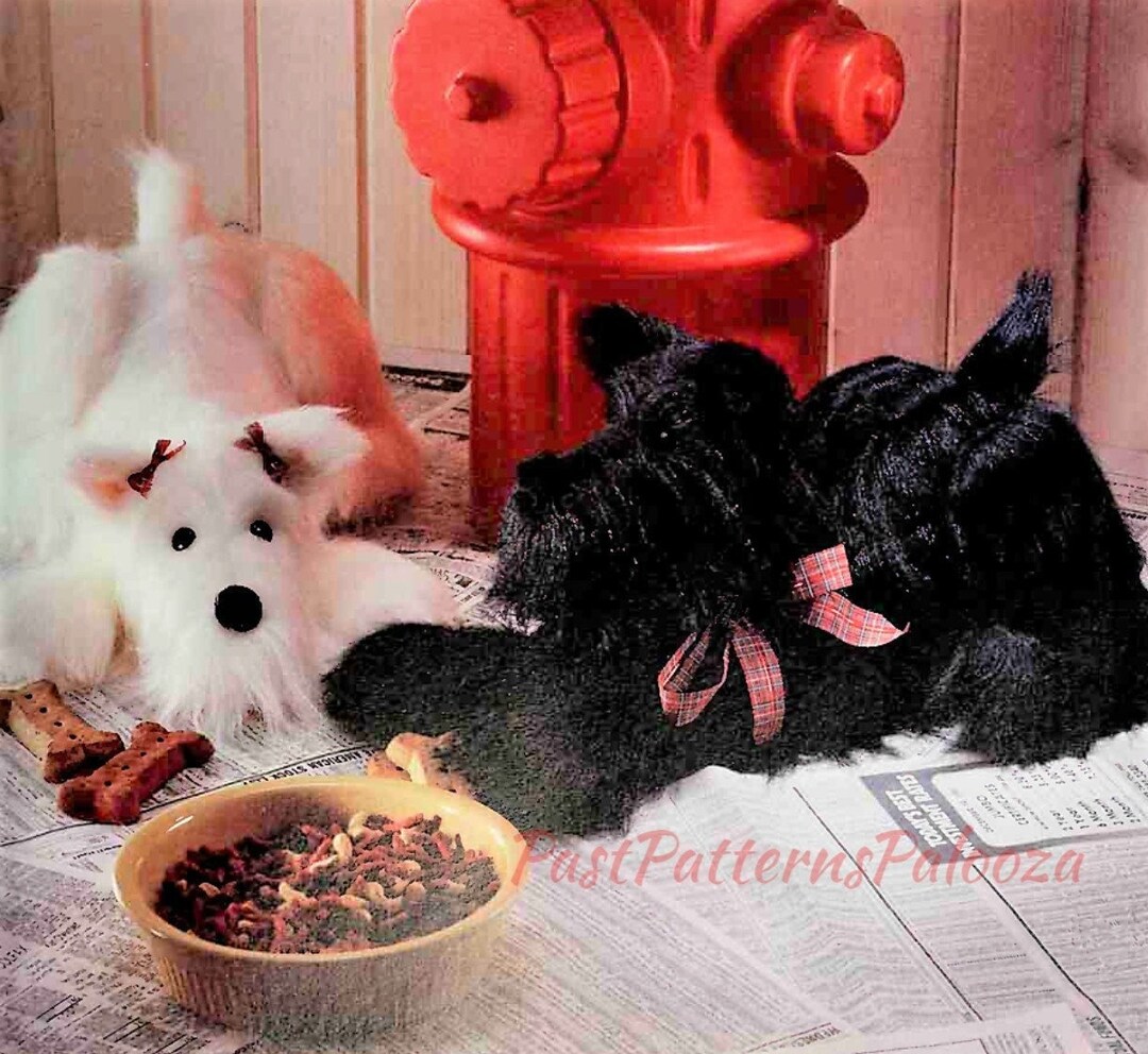 Vintage Sewing Pattern 17 Faux Fur Scottie Dog Soft Sculpture Doll PDF ...