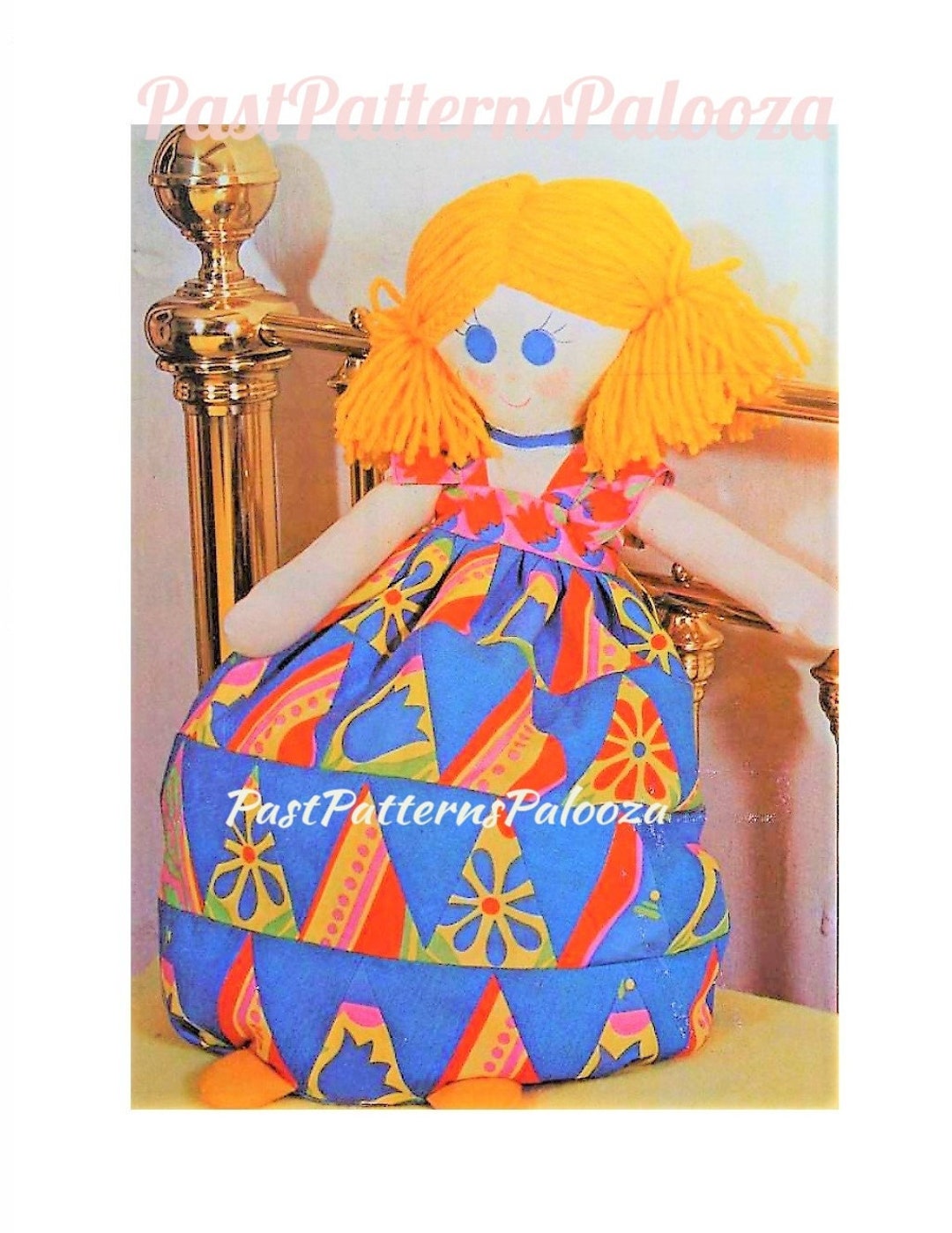 Vintage Sewing Pattern Cute Patchwork Girl Doll Pajama Bag Nightgown ...