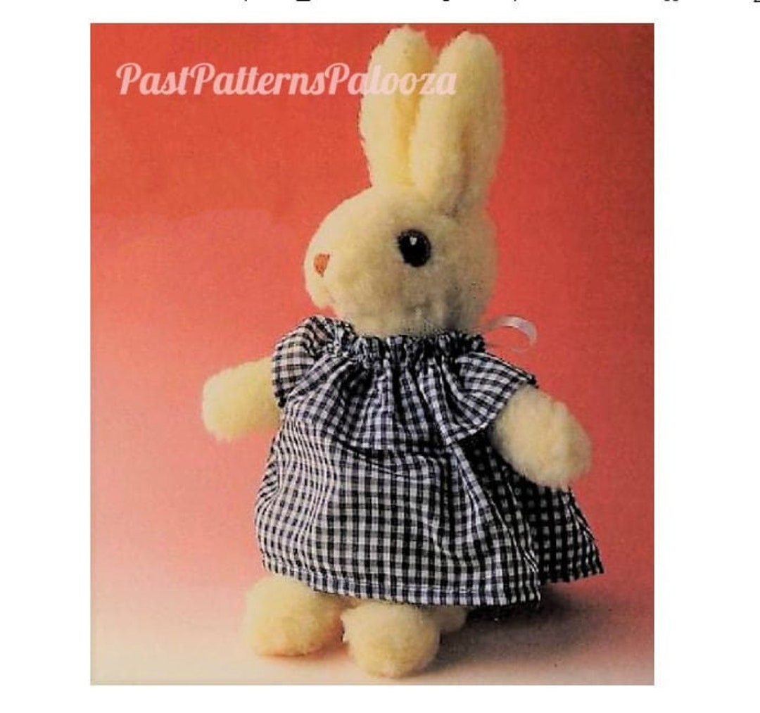 Vintage Sewing Pattern 15" Girl Bunny Mrs Cottontail Rabbit Faux Fur ...
