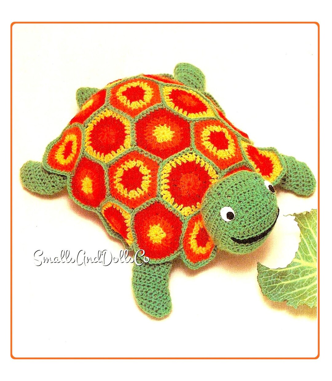 Vintage Crochet Pattern 16" Granny Square Turtle Soft Toy Doll ...