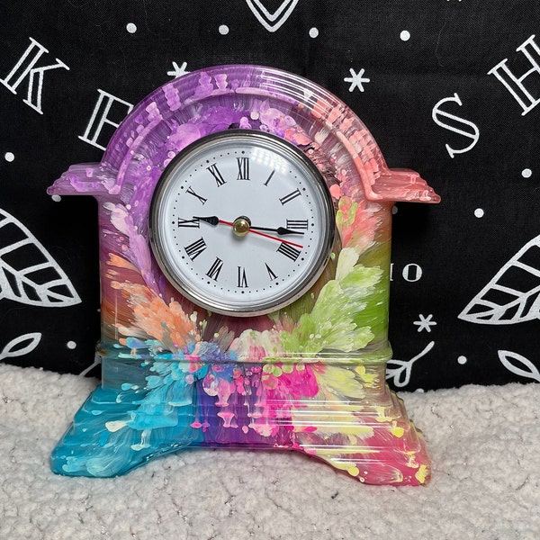 Rainbow Wall Clock - Etsy