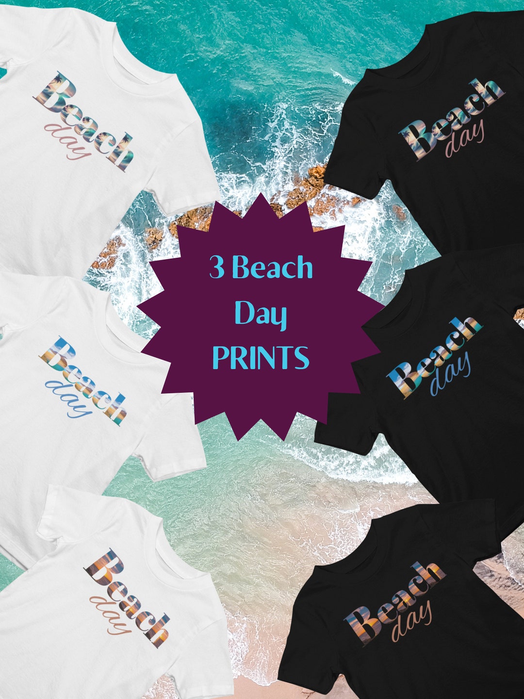 Beach Day SVG, Scenic Beach Lettering, Sublimation, Digital Prints - Etsy