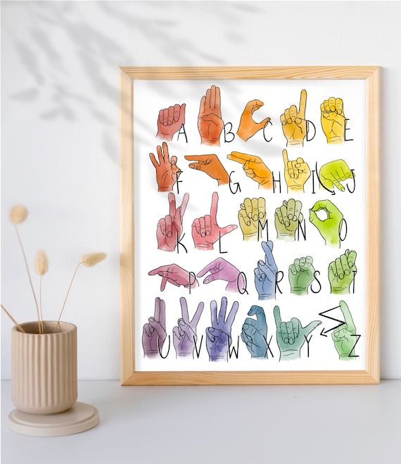 ASL Alphabet Educational Print - Etsy