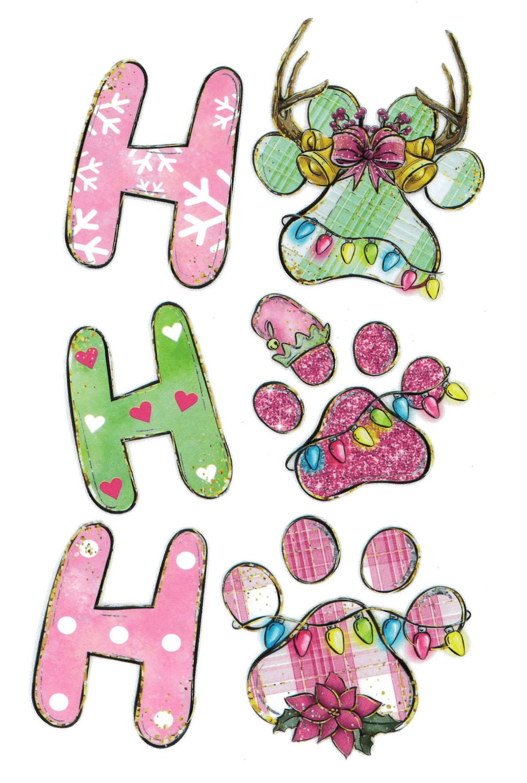 Ho Ho Ho Dog Paws PNG - Etsy