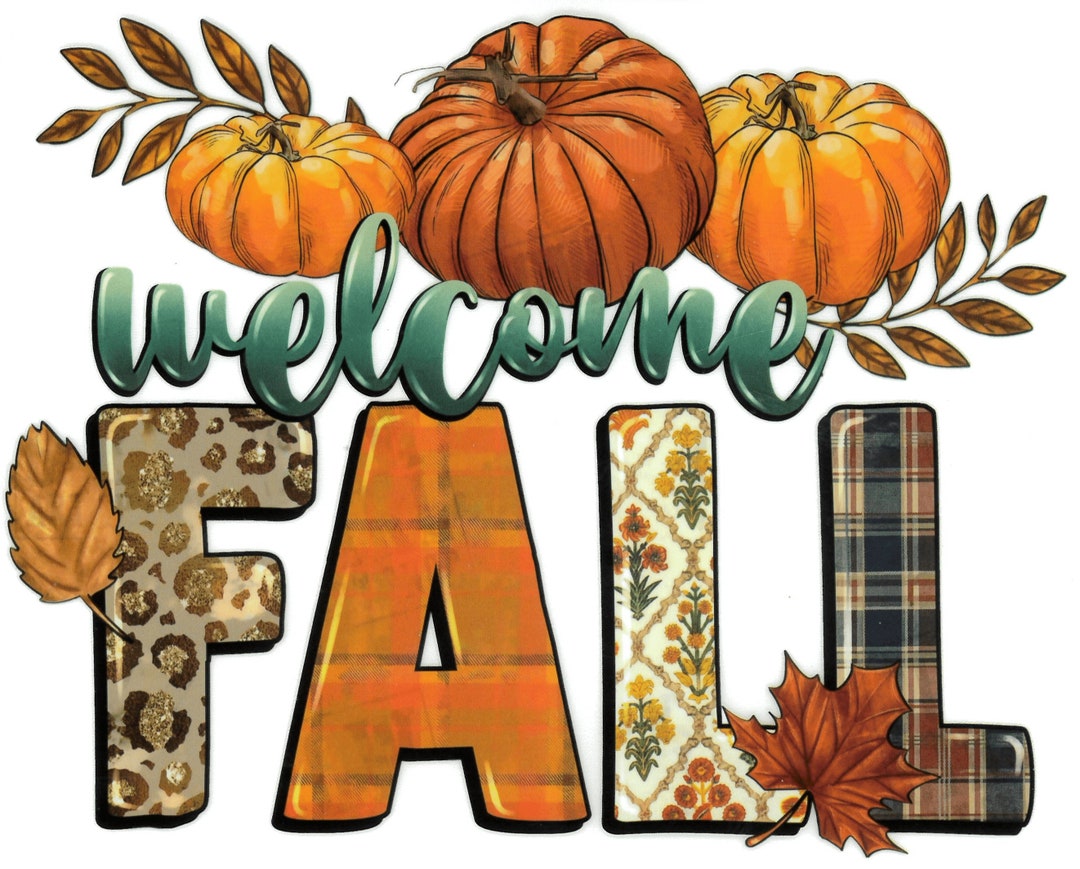 Welcome Fall Pumpkin PNG - Etsy