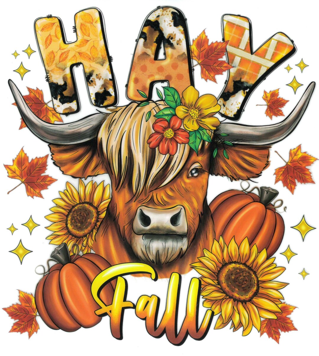 HAY FALL With Hyland Cow PNG - Etsy