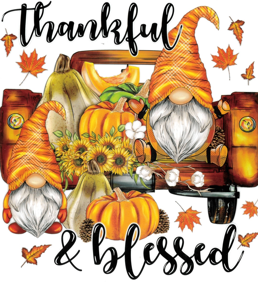 Thankful and Blessed Gnomes PNG - Etsy