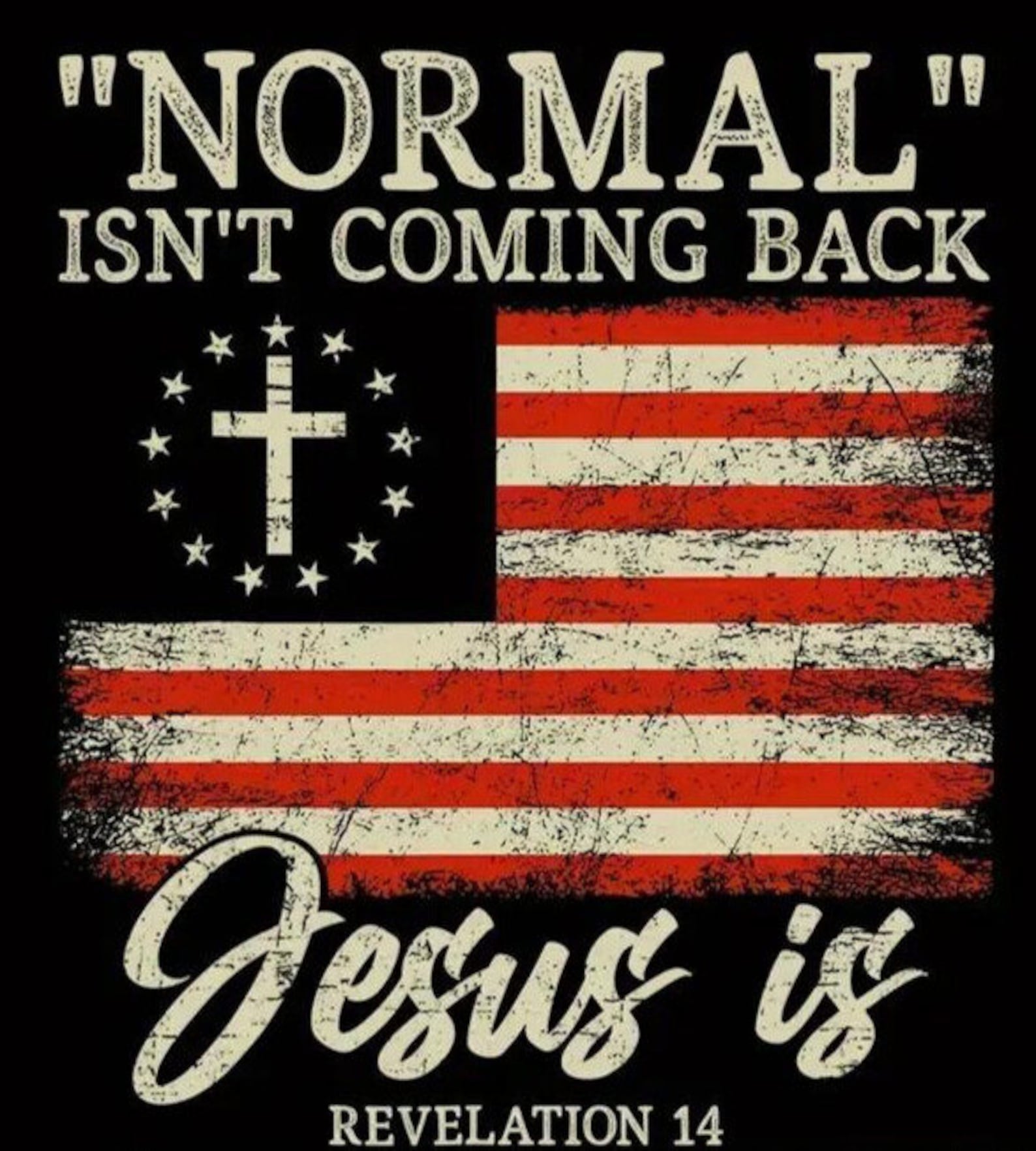Normal Isn't Coming Back, Jesus is With Flag - Etsy