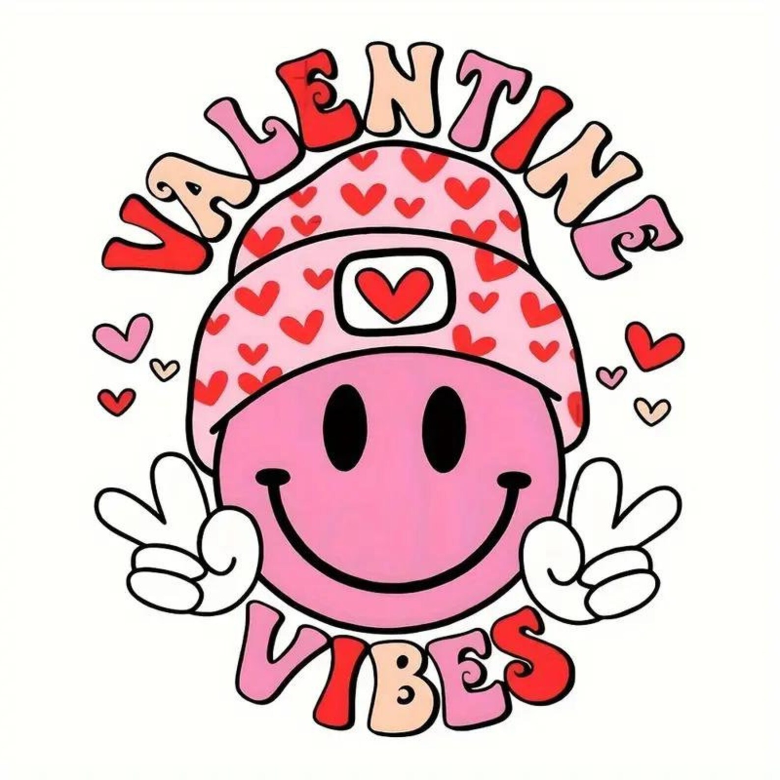 Valentine Vibes Smiley Face - Etsy