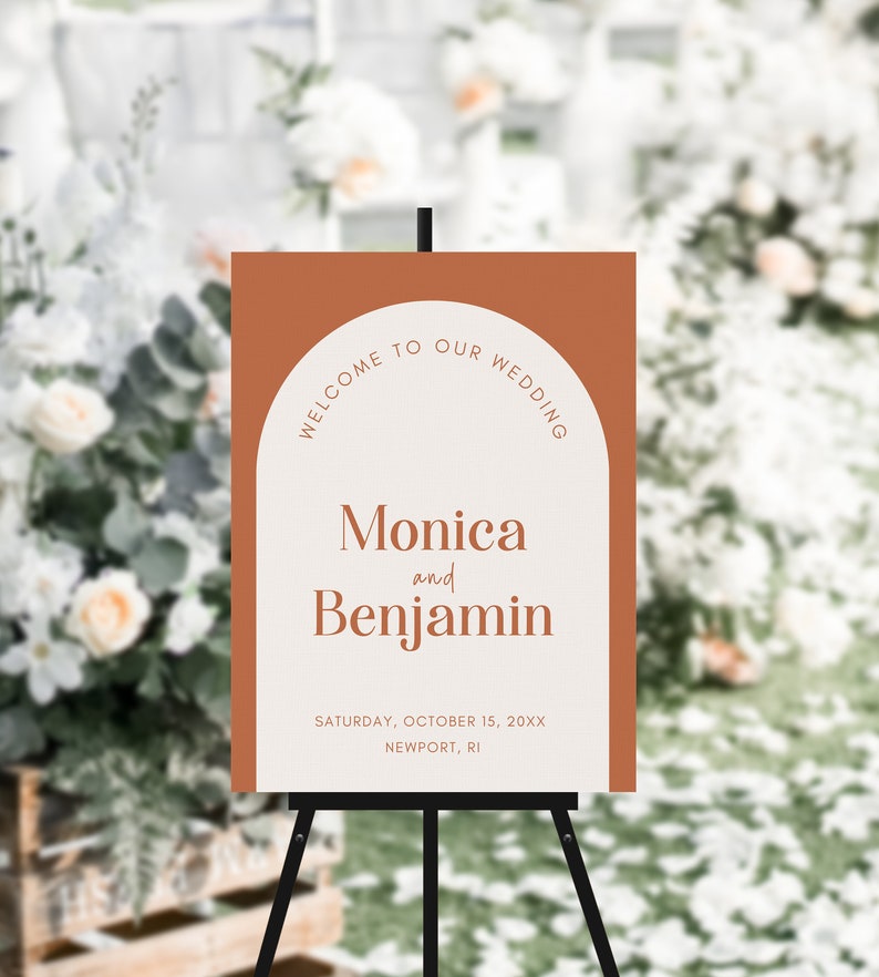 Terracotta Wedding Welcome Sign Arch Fall Welcome Wedding Sign Desert ...