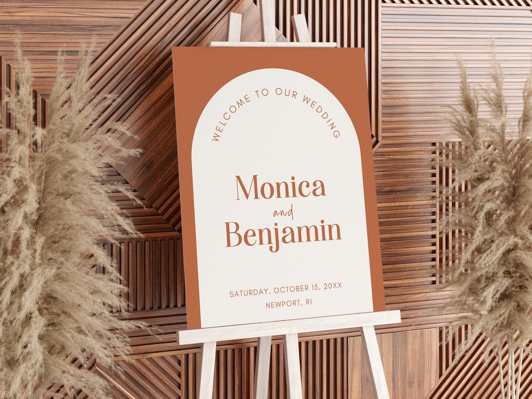 Terracotta Wedding Welcome Sign Arch | Fall Welcome Wedding Sign ...