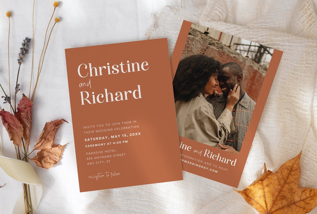 Terracotta Wedding | Wedding Invitation Template | Terracotta Wedding ...