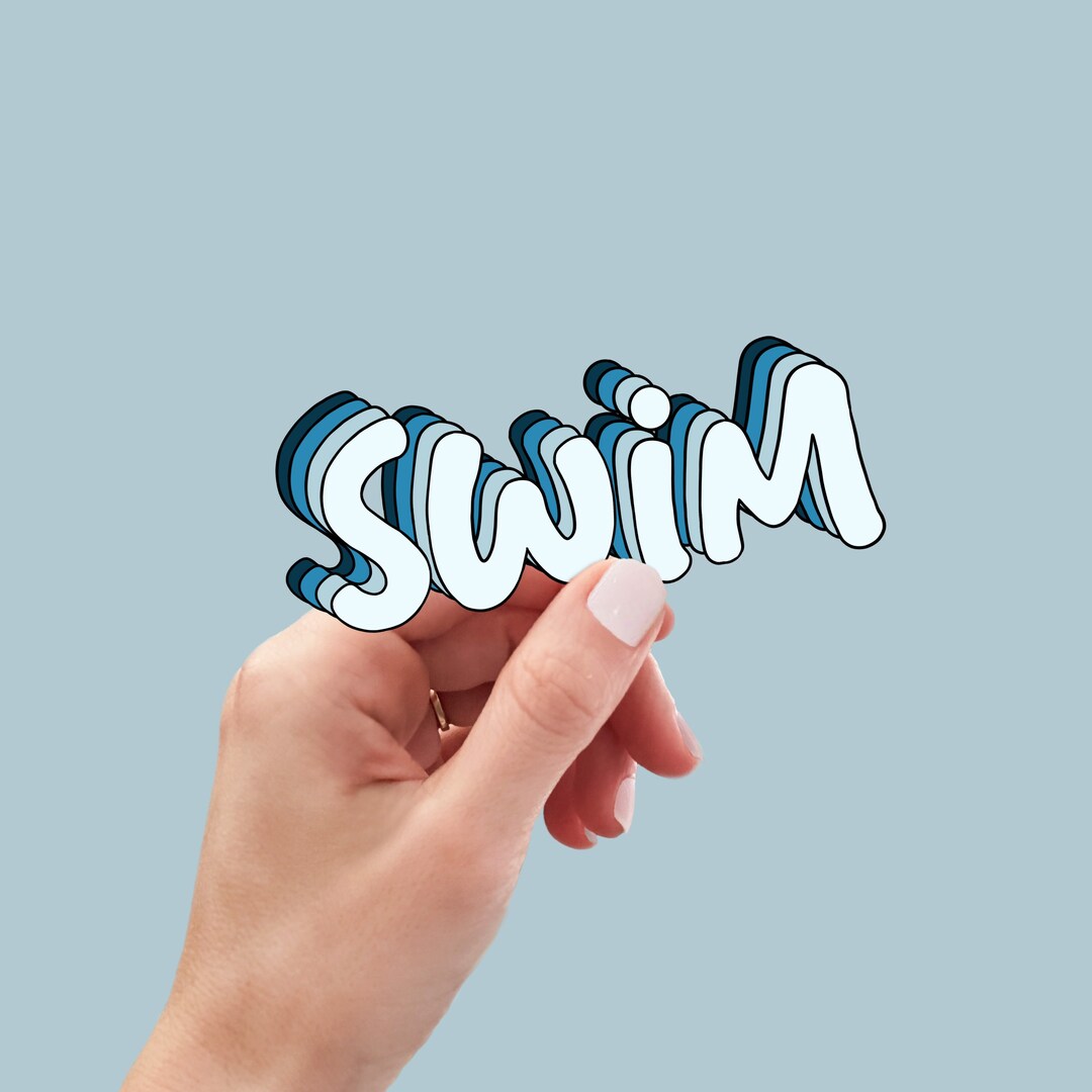 Blue Swimming Sticker for Swimmers, Swim Parents, Swim Coaches, Etc ...