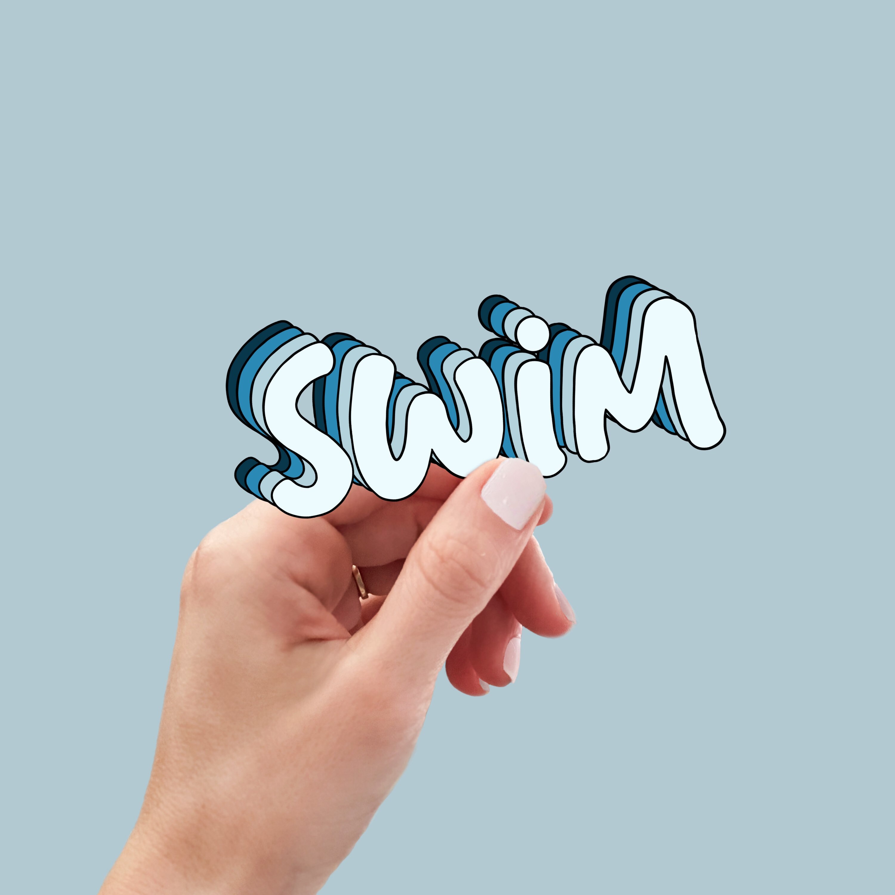 Blue Swimming Sticker for Swimmers, Swim Parents, Swim Coaches, Etc ...