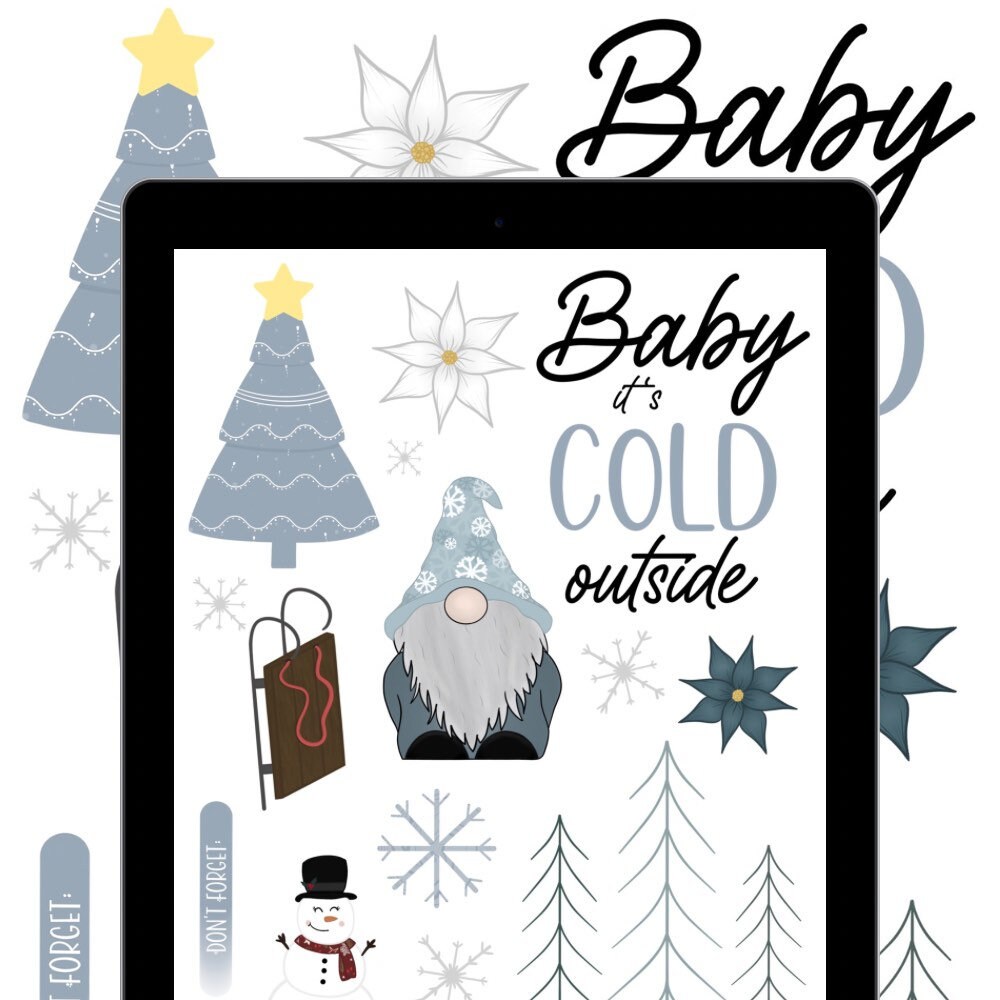 Holiday and Winter Digital Stickers PNG Files ONLY for - Etsy