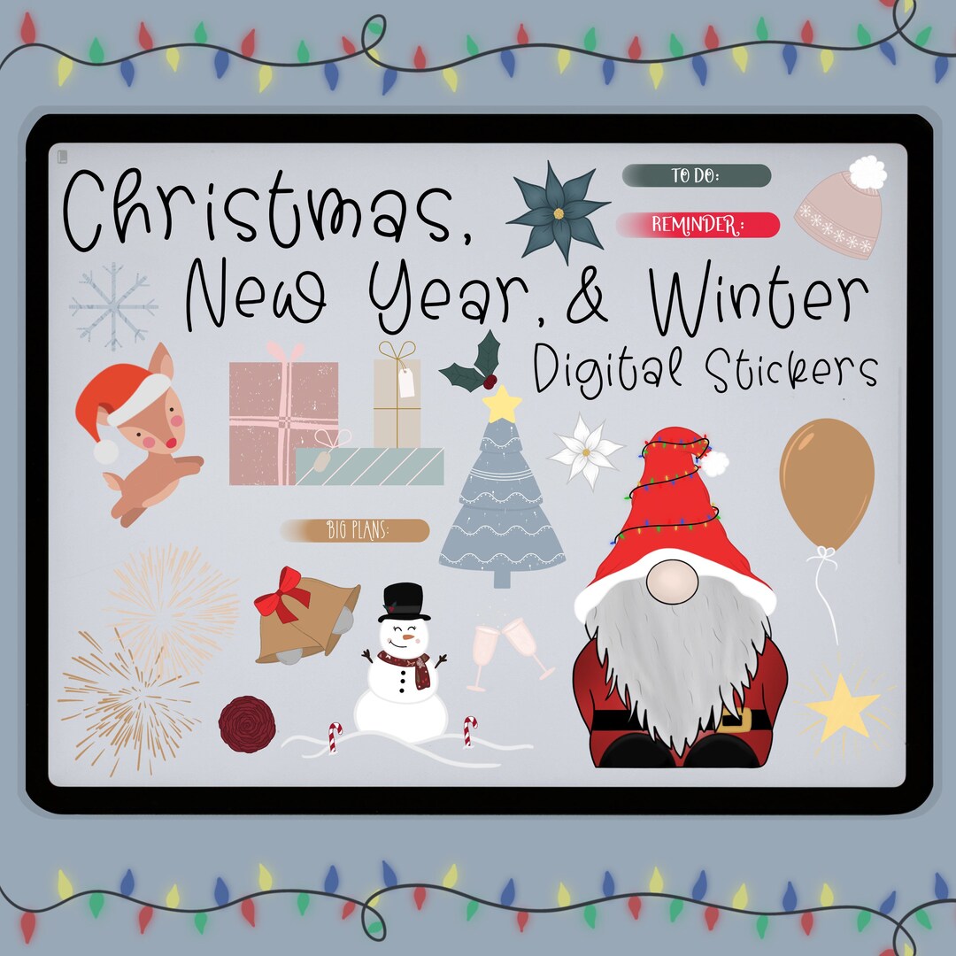 Holiday and Winter Digital Stickers PNG Files ONLY for Goodnotes ...