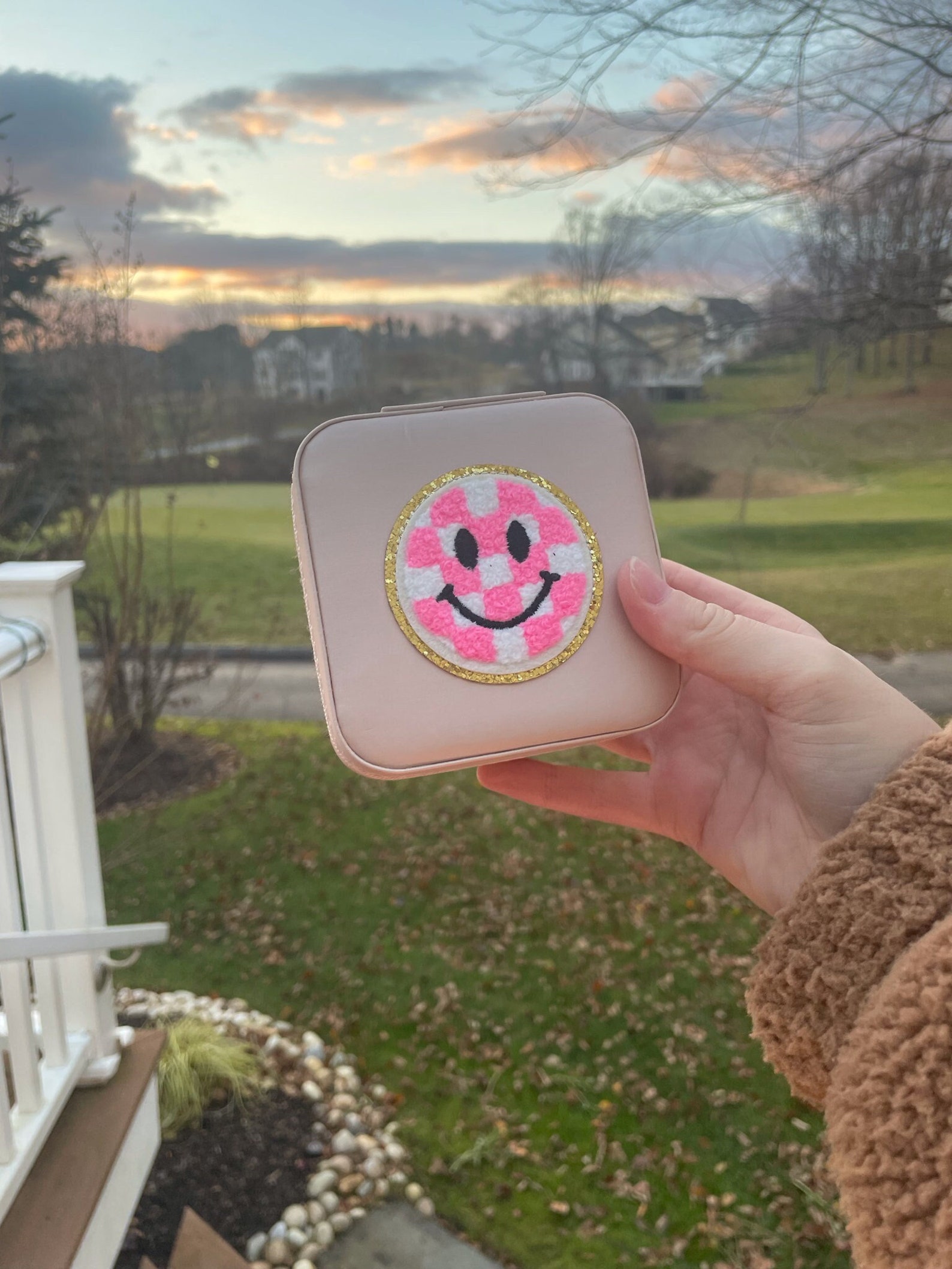 Pink Checkered Smiley Face Stoney Clover Letter Jewelry Box - Etsy