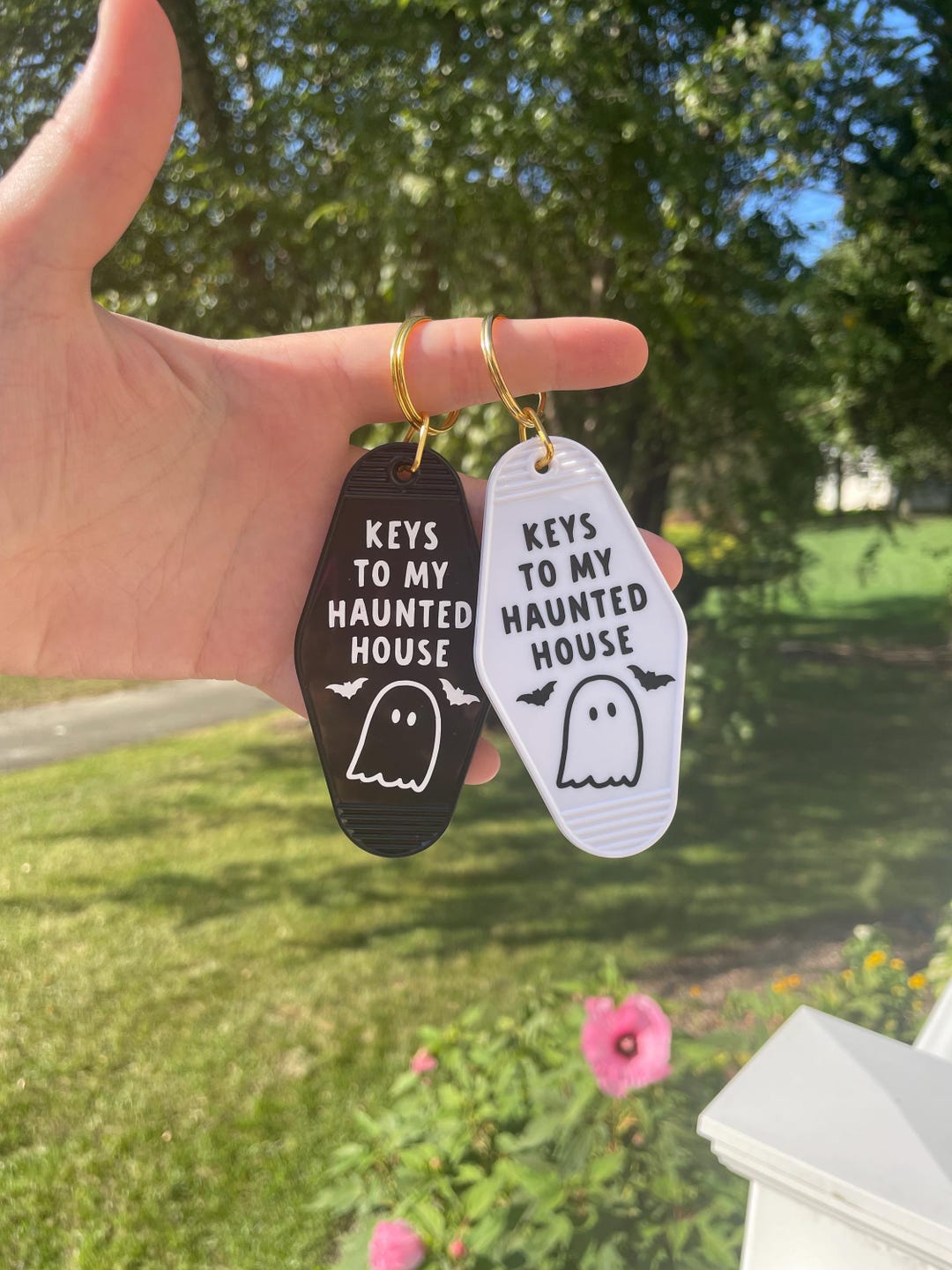 Keys to My Haunted House Black and White Halloween Spooky Festive Motel ...