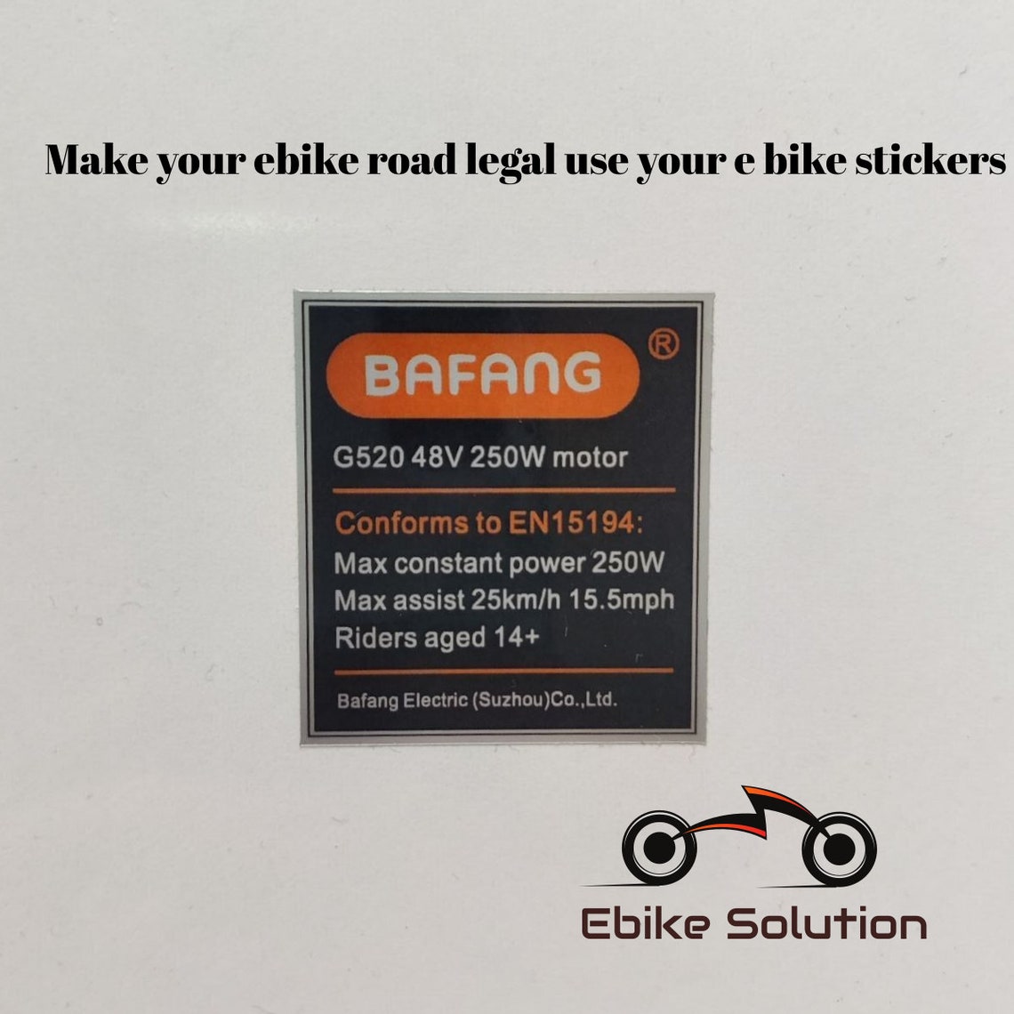 Ebike 3x Sticker Decal 250W 'road Legal' for Bafang - Etsy