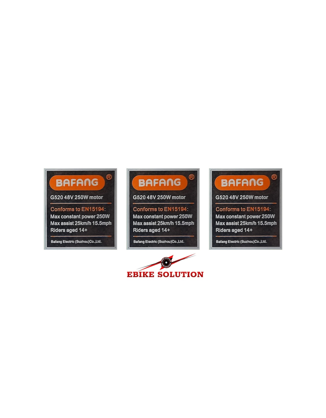 Ebike 3x Sticker Decal 250W 'road Legal' for Bafang G520 (M500 ...
