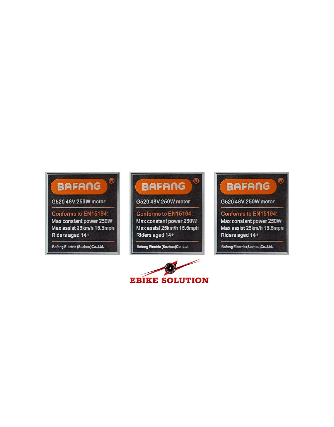 Ebike 3x Sticker Decal 250W 'road Legal' for Bafang G520 (M500 ...