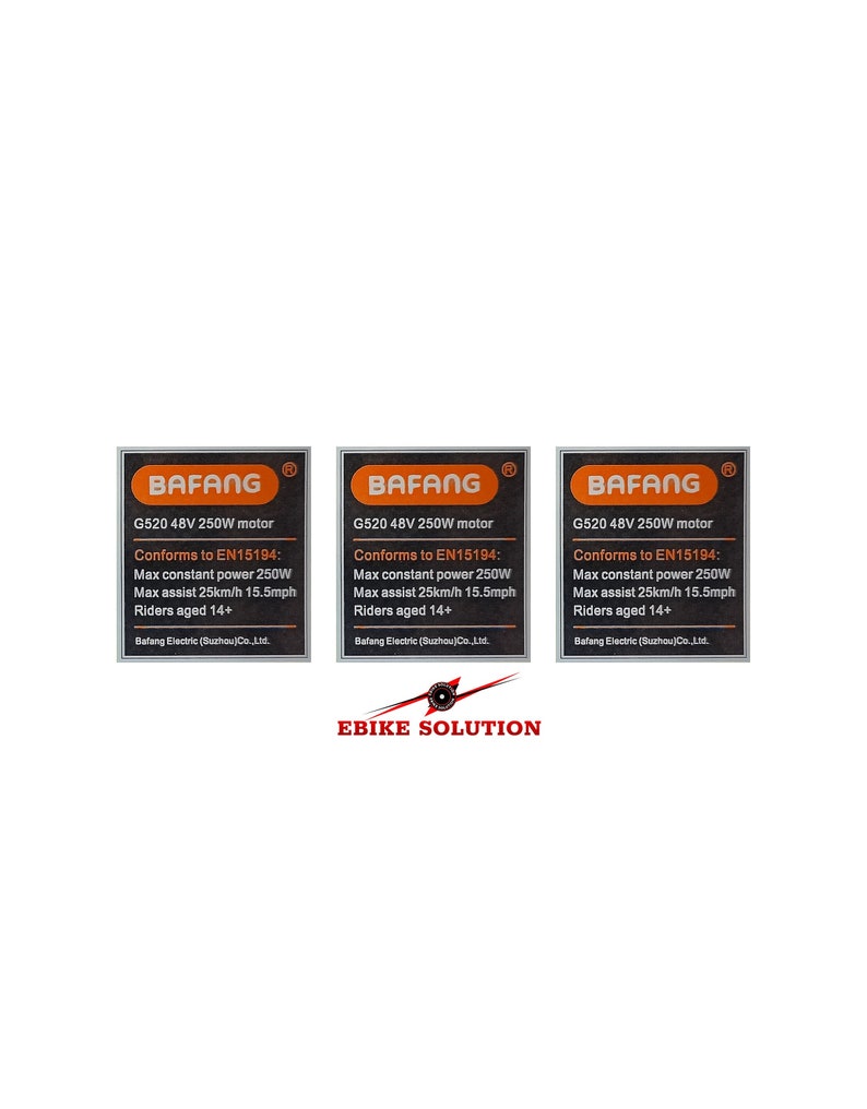Ebike 3x Sticker Decal 250W 'road Legal' for Bafang G520 (M500 ...