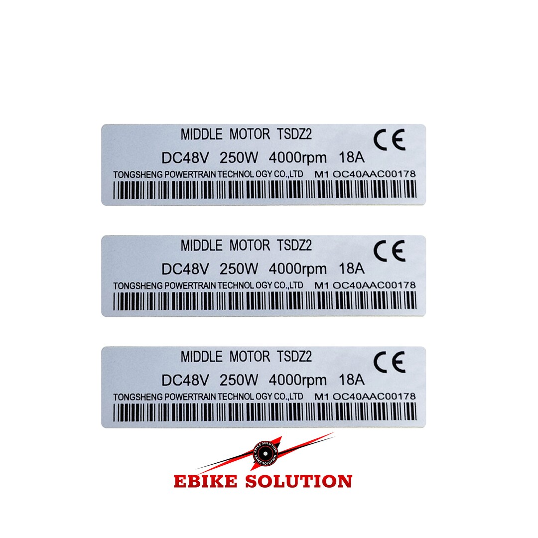 3x Ebike Sticker Decal 250W Road Legal for Tongsheng TSDZ2 48V Electric ...