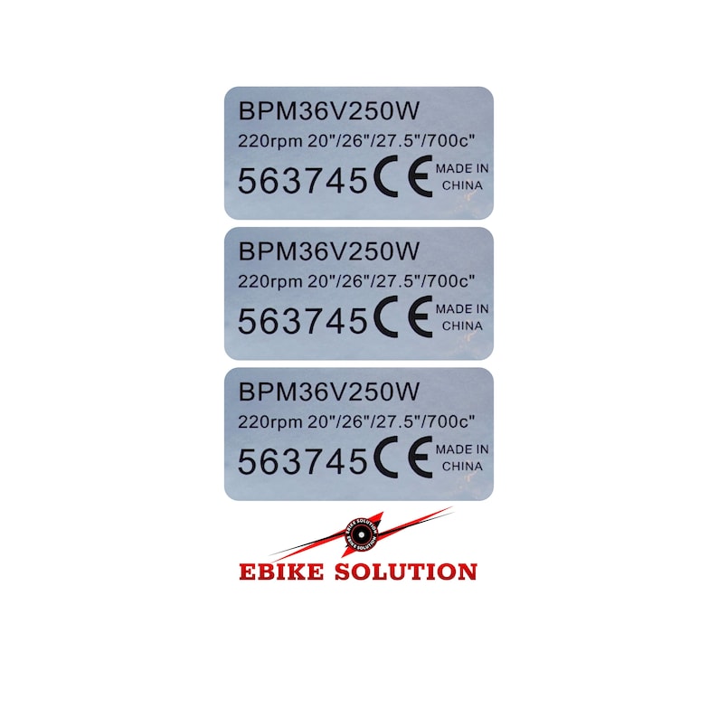 Ebike 3x Motor Sticker 250w Legal for Bafang, BMC, MAC, Bosch,electric ...