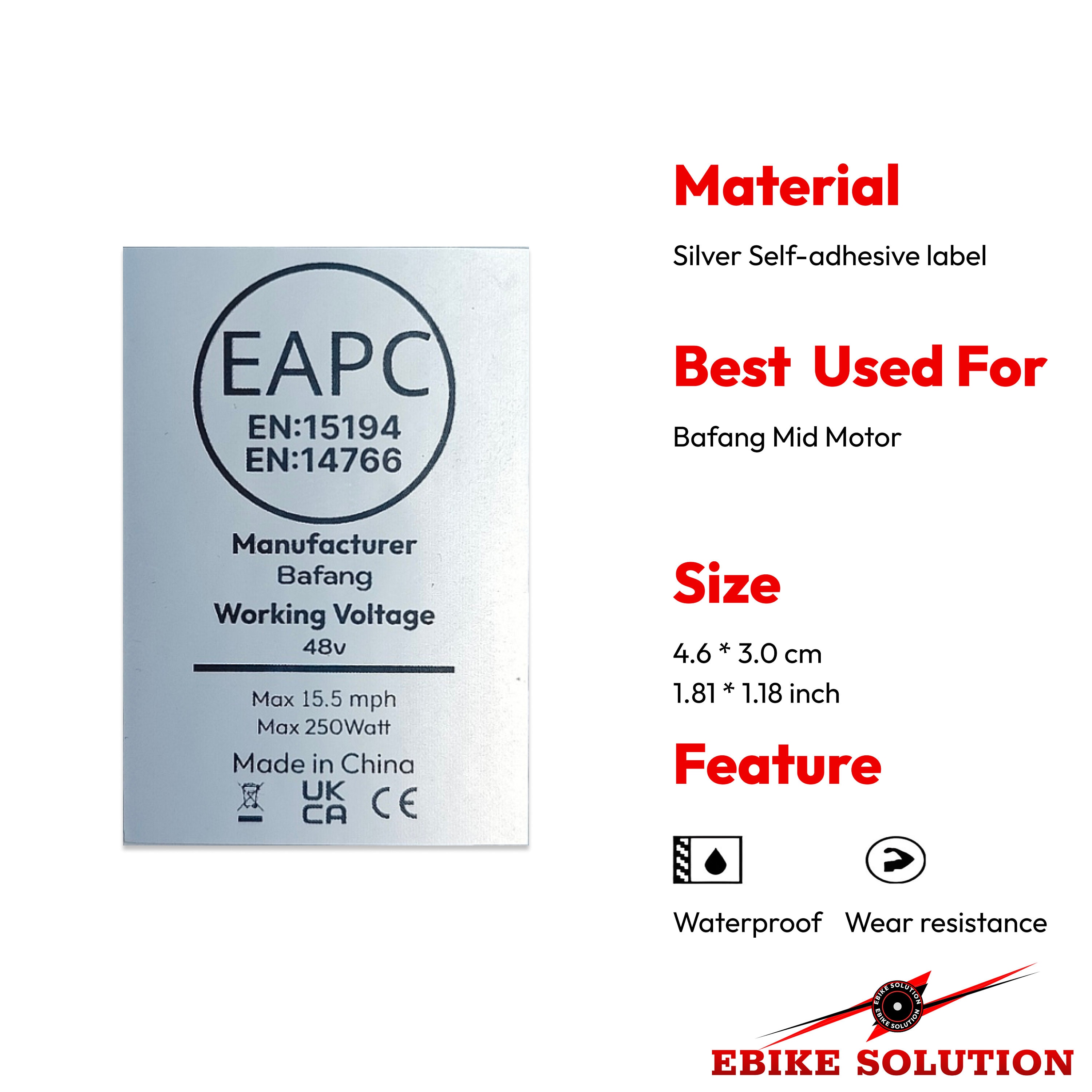 3x 48v/36v 250w Ebike Bafang Legal Motor Silver Sticker Decal UK - Etsy