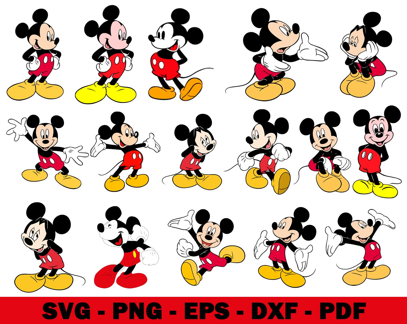 Mickey Mouse Svg Bundle Mickey Mouse Svg Layered Minnie - Etsy Canada