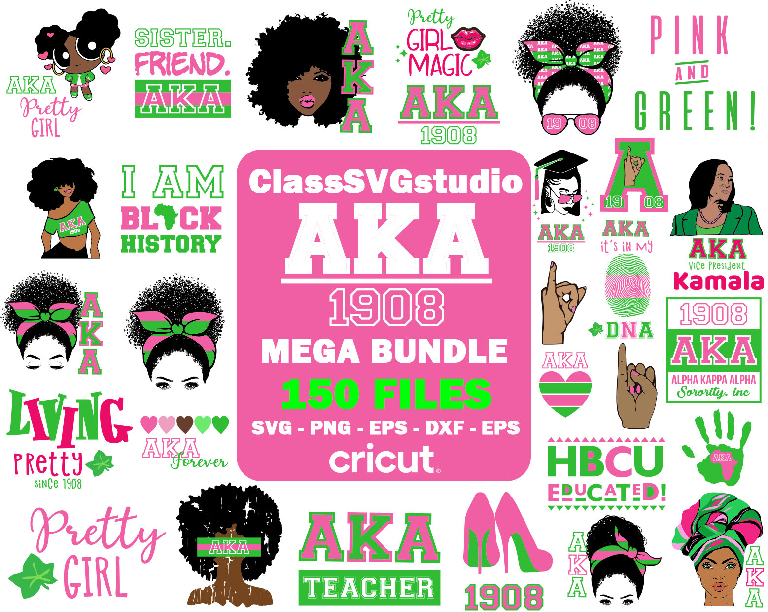 140 AKA Svg Bundle, Sorority Svg, Alpha Kappa Alpha Svg | atelier-yuwa ...