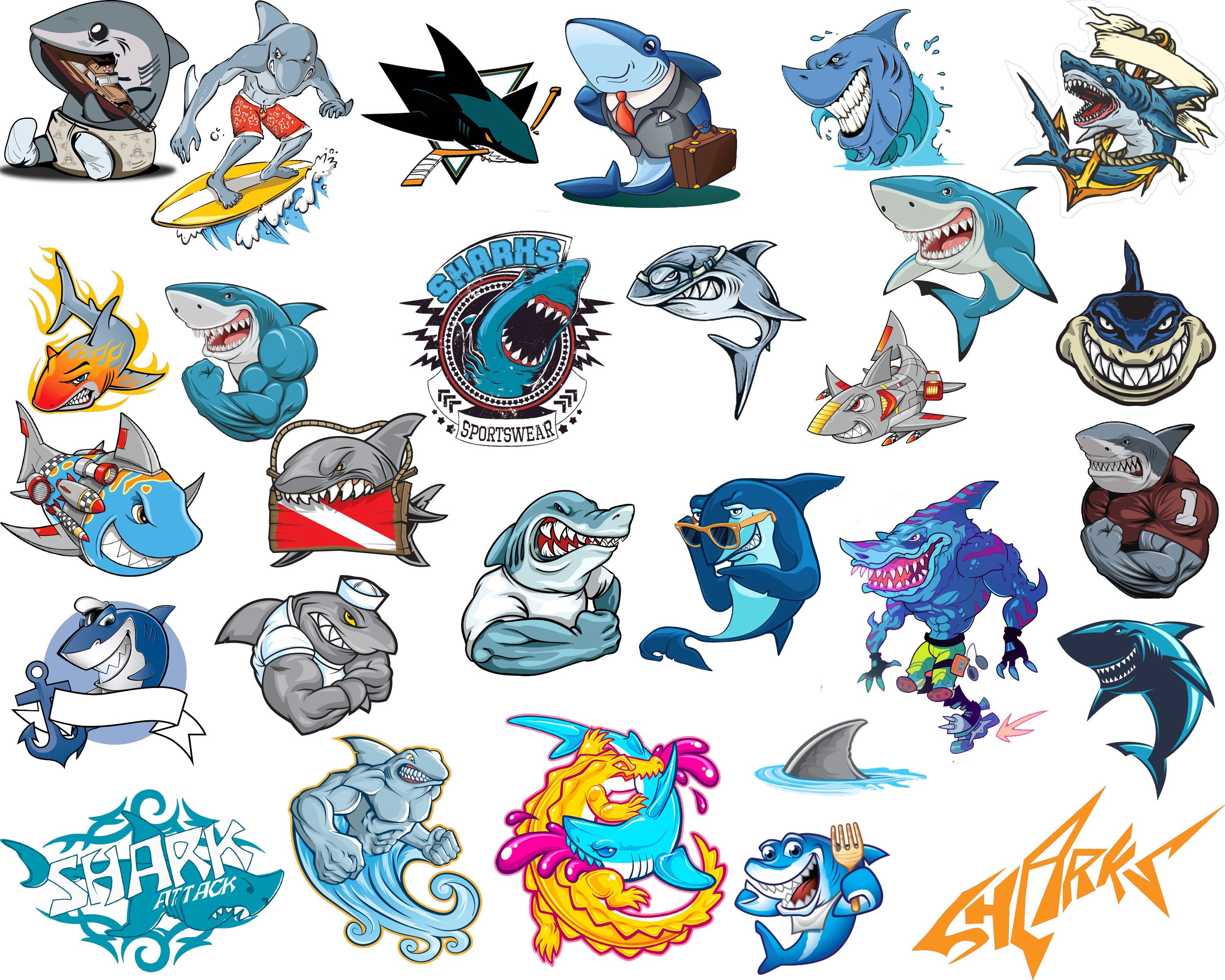 28 Pieces Sharks Png - Etsy
