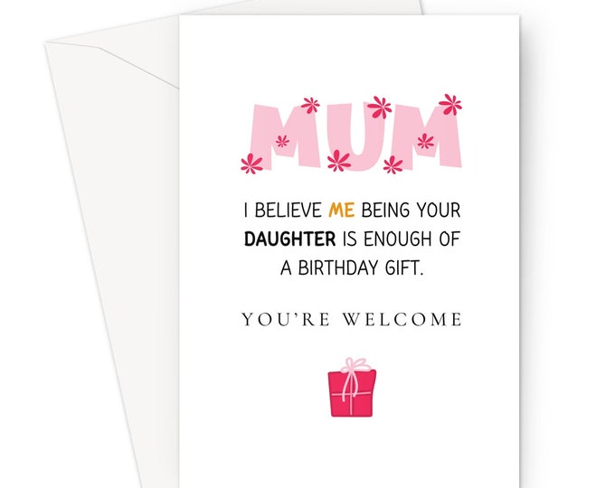 Funny Birthday Card for Mum, Happy Birthday Mum Card, Mums Birthday ...