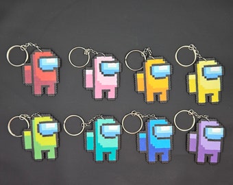 Among Us Crewmate Imposter Perler Bead Keychains & Magnets - Etsy