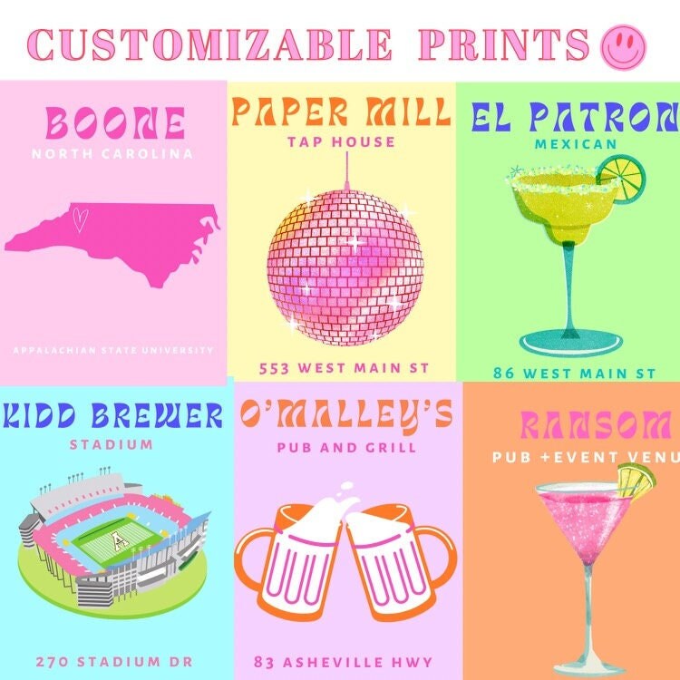Custom Prints for ANY College or Location - Etsy