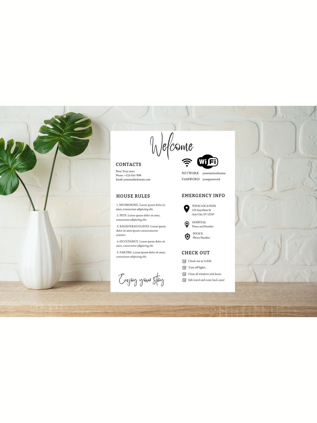 Airbnb / VRBO Signs for Guests - Etsy