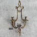 Vintage Ornate Solid Brass Double Arm Wall Sconce Candleholder, Gold ...
